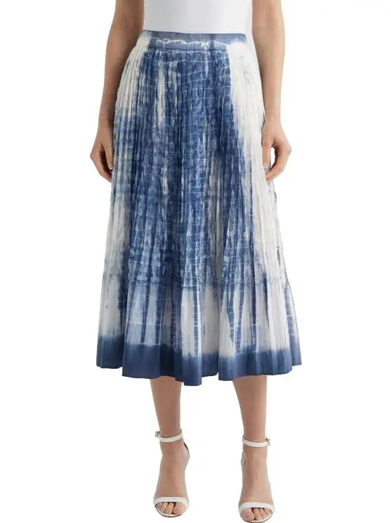 Kobi Halperin Andie Print Silk Maxi Skirt - Tide