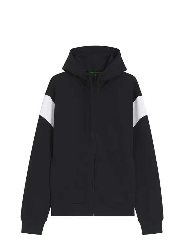 BOSS Zip-up Sweatshirt In Spacer Piqué With Embroidered Logo - Dark Blue