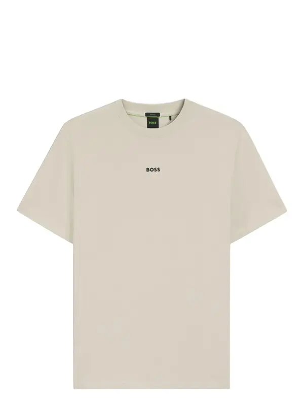 BOSS Relaxed-fit T-shirt In A Stretch Cotton Blend - Light Beige