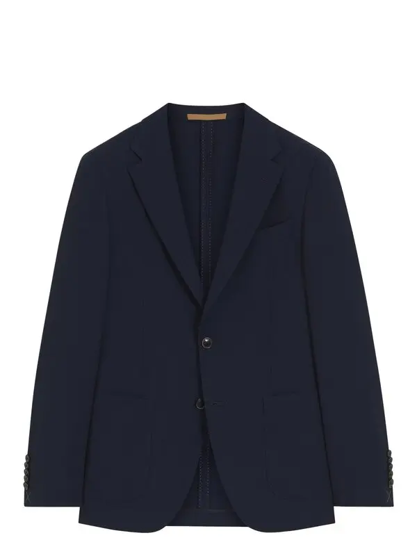 BOSS Slim-fit Suit Jacket In Virgin Wool And Silk - Dark Blue