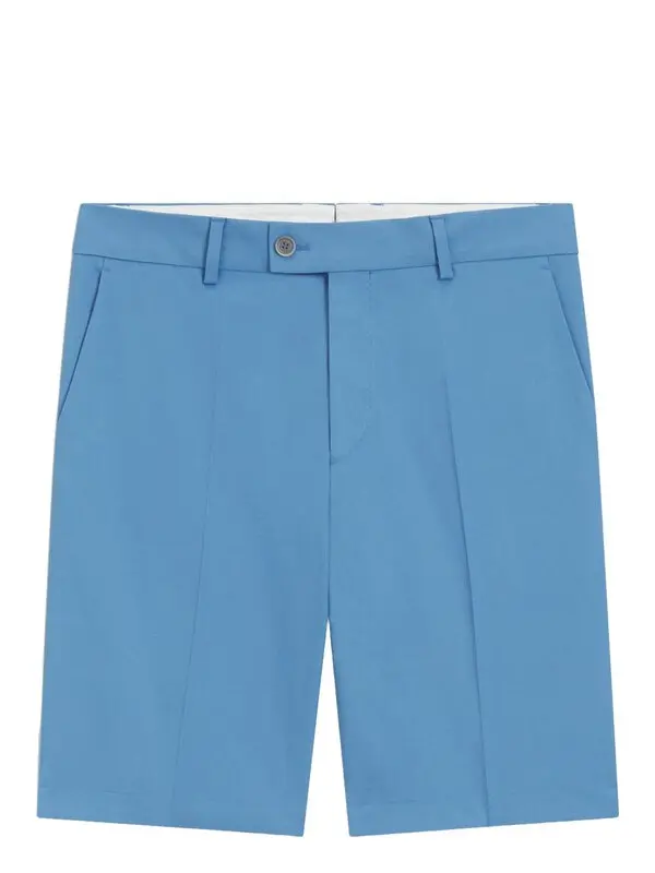 BOSS Tapered-fit Shorts In Cotton And Silk Blend - Light Blue
