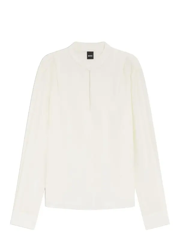 BOSS Relaxed-fit Sandwashed Silk Blouse - White