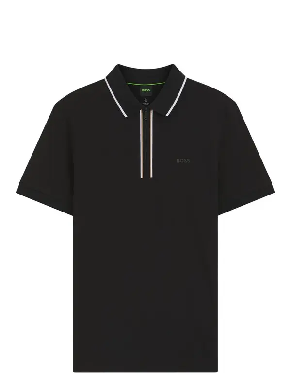 BOSS Active Slim-fit Polo Shirt In Moisture-wicking Stretch Cotton - Black