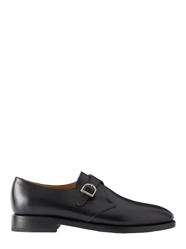 MORJAS Monk Strap Leather Dress Shoes - Black