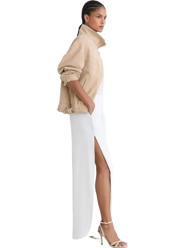 REISS Annabelle Leather Link Strap Stiletto Sandals - White