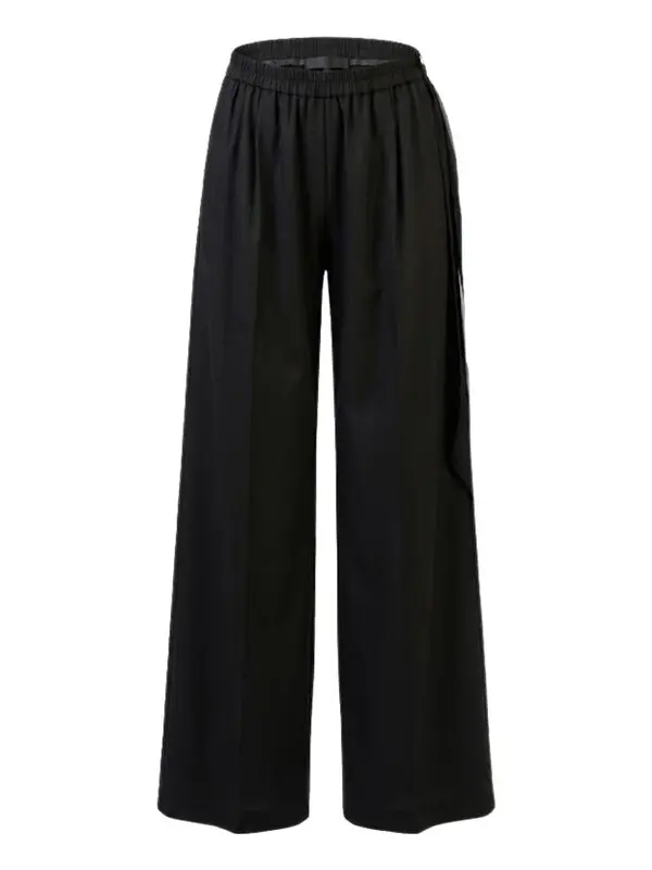 GLAM ON YOU Ember Wide-leg Linen Trousers - Black