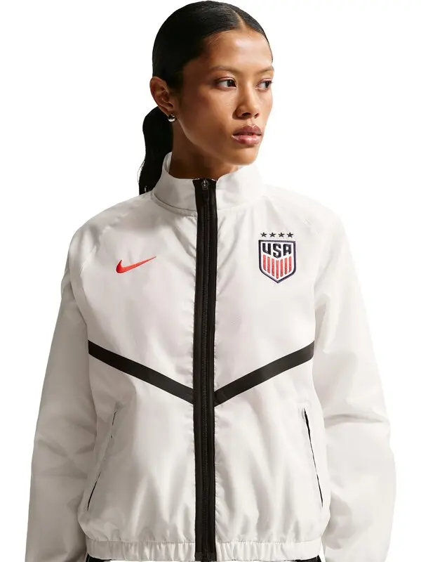 Nike Uswnt Dri-fit Soccer Anthem Jacket - White