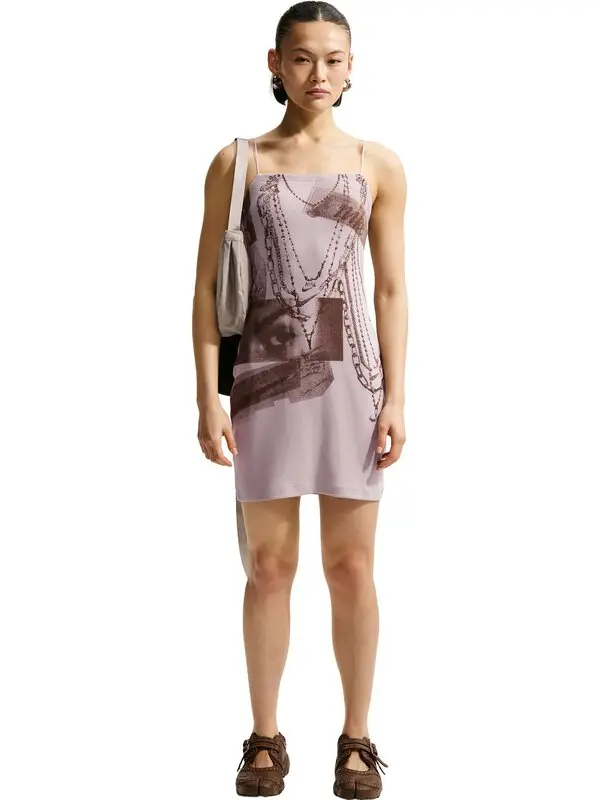 Nike Chill Knit Tight Mini-rib Cami Dress - Brown