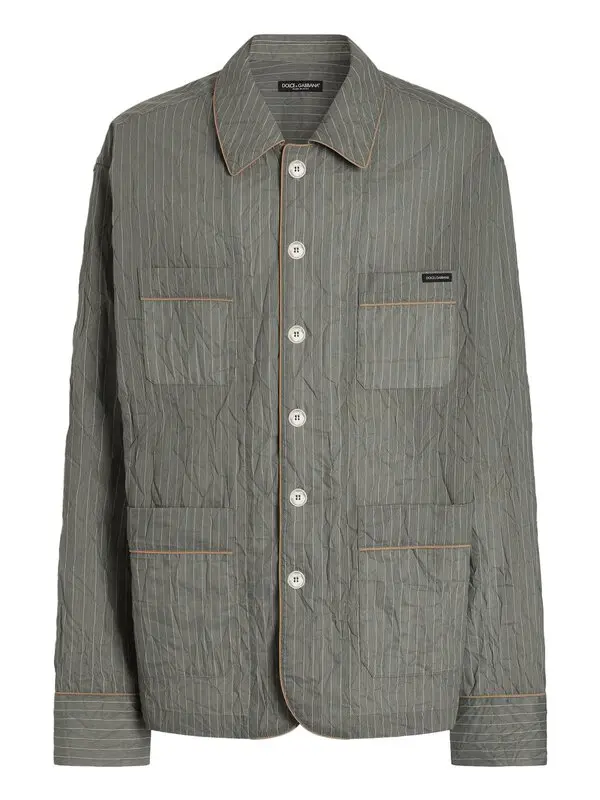 Dolce & Gabbana Crinkled Striped Linen-blend Vanity Shirt - Multicolor