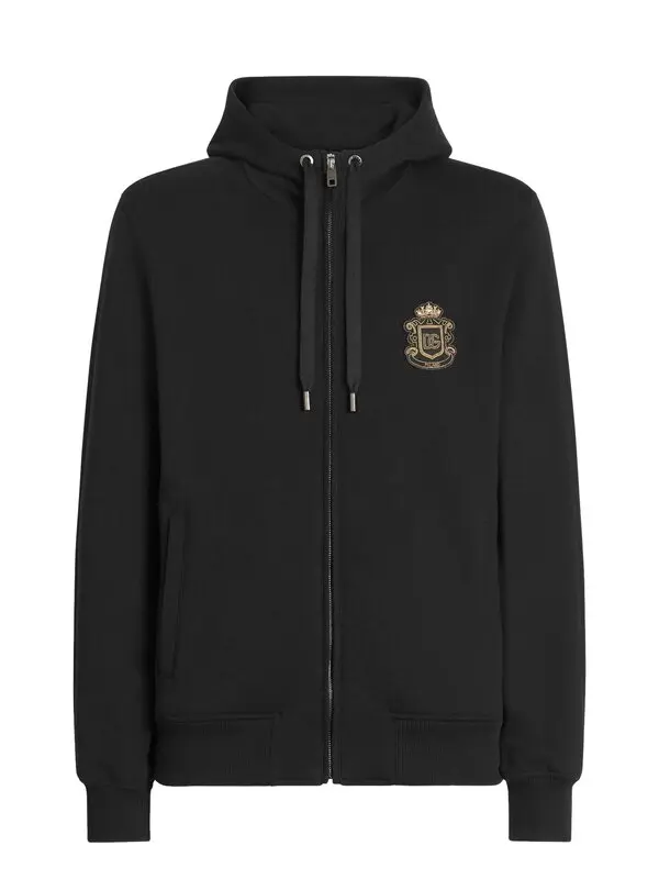Dolce & Gabbana Jersey Sweatshirt With Heraldic Patch - Black