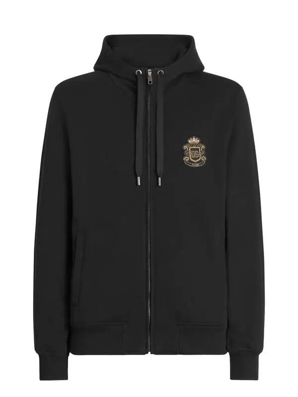 Dolce & Gabbana Jersey Sweatshirt With Heraldic Patch - Black
