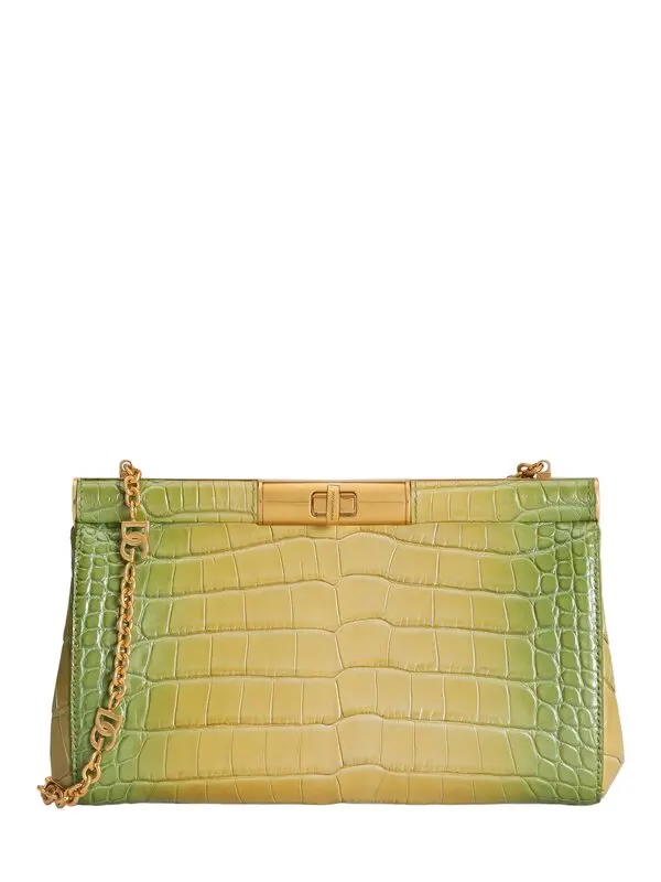 Dolce & Gabbana Marlene Degradé Alligator Shoulder Bag - Multicolor