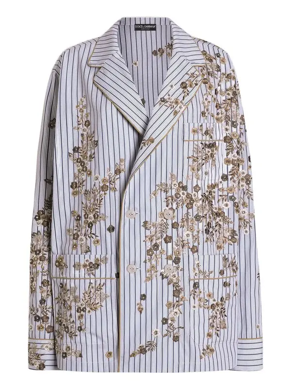 Dolce & Gabbana Poplin Shirt With Floral Embroidery - Multicolor