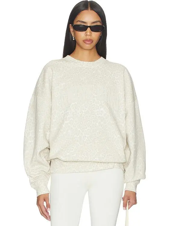 ANINE BING Miles Sweatshirt - White Washed Leopard