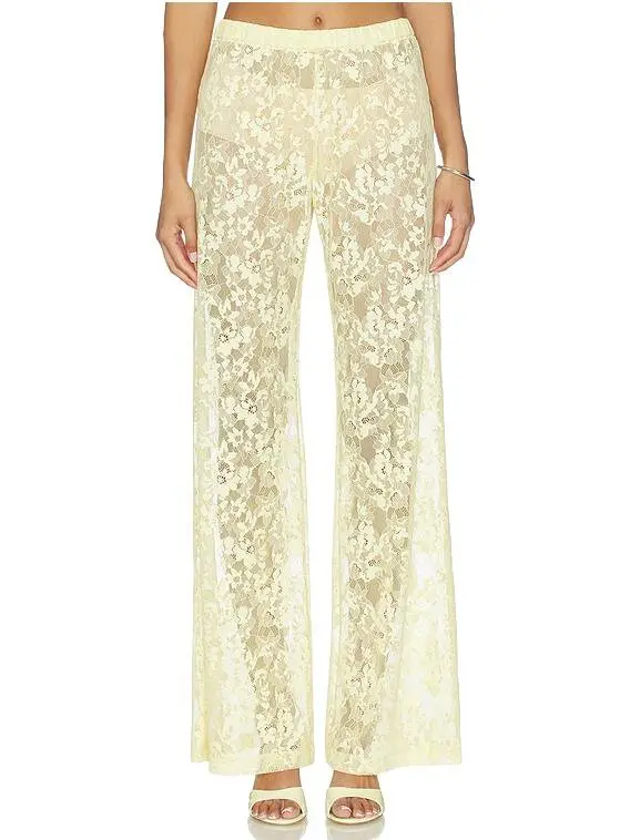 Amanda Uprichard Mariko Lace Pants - Corn Silk