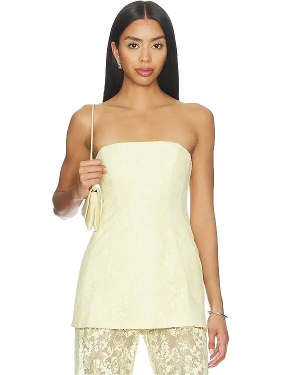 Amanda Uprichard Linda" Tunic In Lace - Corn Silk
