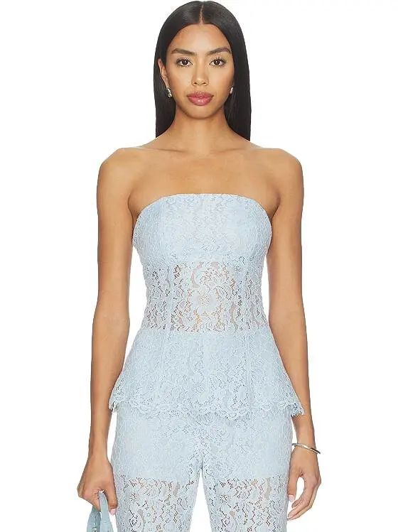 Cami Nyc Strapless Lace Peplum Top - Dew