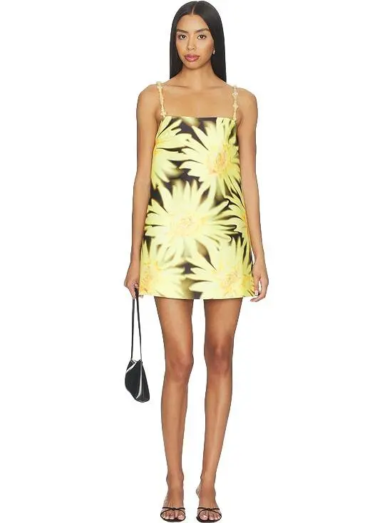 THE WOLF GANG Floral Print Mini Dress - Yellow & Pink