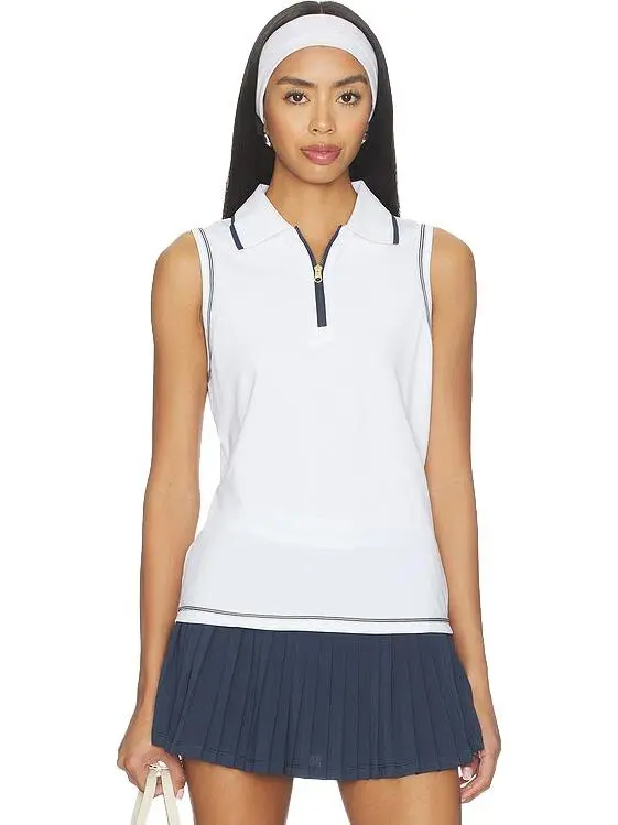 Varley Cammie Performance Tank Top - White & Blue Night