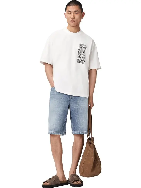 ALLSAINTS Lenny Loose Fit Denim Shorts - Light Indigo
