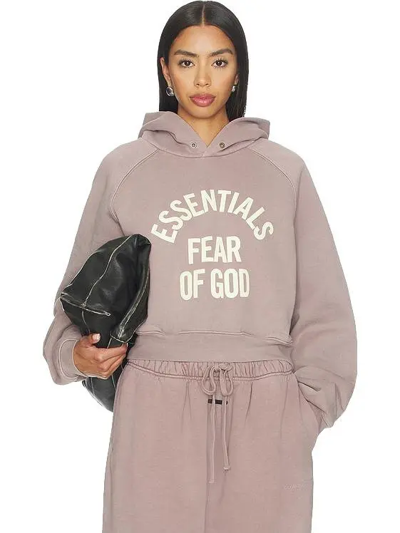 Fear Of God Cropped Raglan Hoodie - Faded Mauve