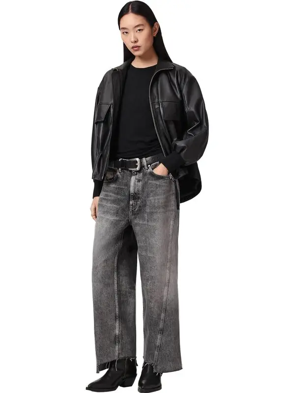 ALLSAINTS Fox Loose Fit Denim Jeans - Black
