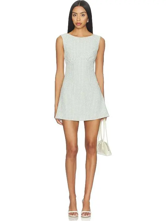 MORE TO COME Maree Mini Dress - Green Gingham