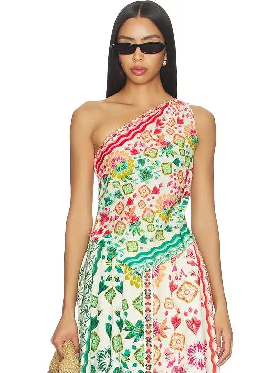 Saloni Madeline One-shoulder Top - Sunrise Ornamental