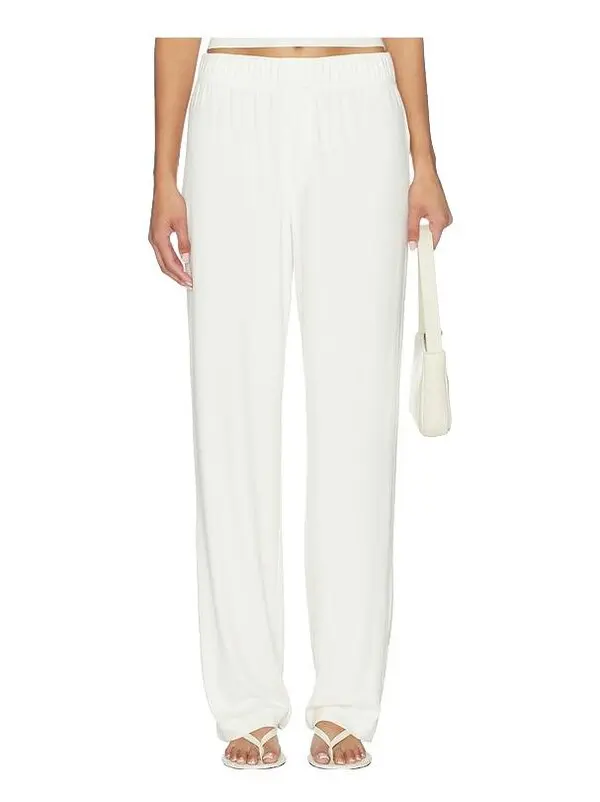 Eterne Ribbed Knit Lounge Pant - Cream