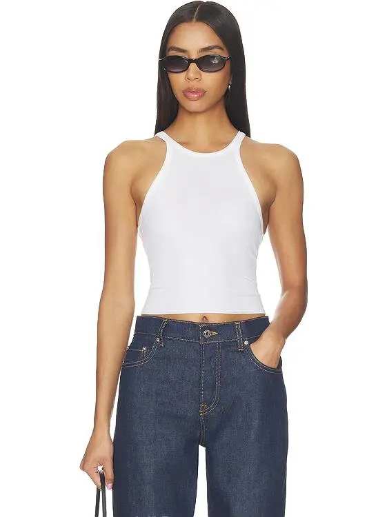 GRLFRND Cropped Racer Tank - White