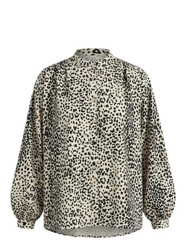 GLAM ON YOU Arabel Blouse Leopard Print - Black
