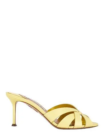 AQUAZZURA Copacabana 75 Mule Sandal In Nappa Leather - Daisy