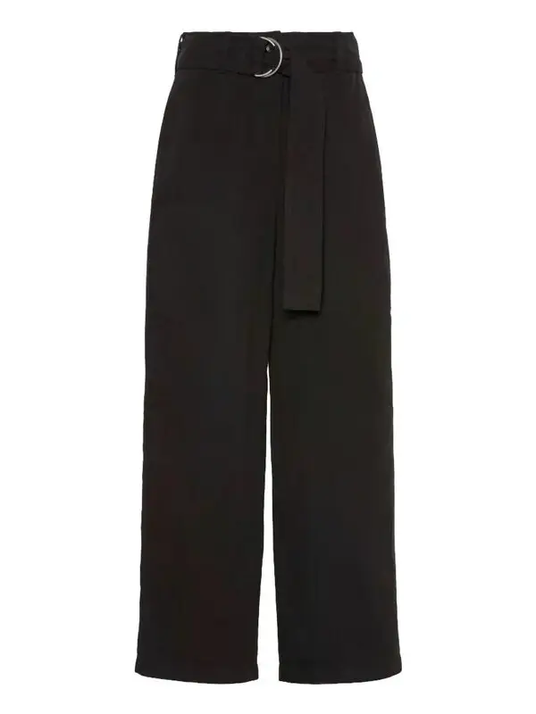 Calvin Klein Belted Wide-leg Trousers - Black