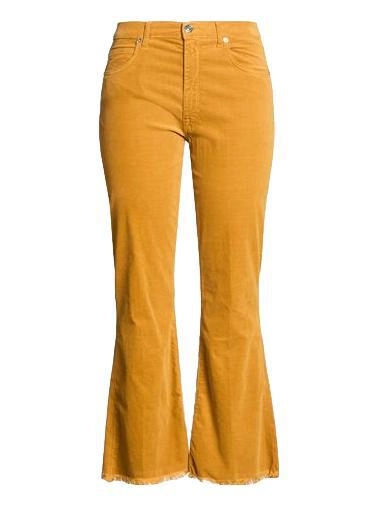 + PEOPLE People Flared Corduroy Cropped Pants - Mustard