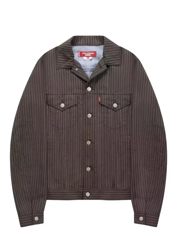 Junya Watanabe Pinstripe Elbow-patch Jacket - Brown