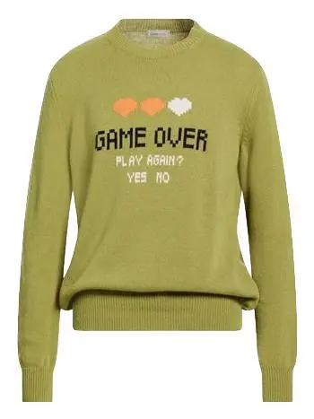 Herno Wool Crewneck Sweater With Graphic Print - Sage Green