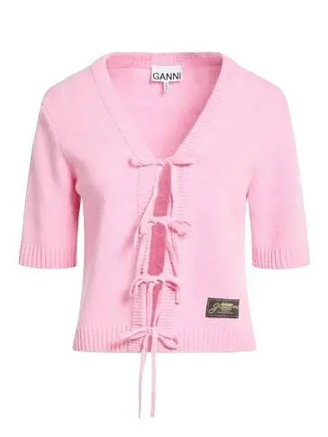 GANNI Recycled Wool Blend Cardigan - Pink