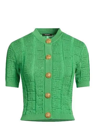 Balmain Crochet Knit Cardigan - Green