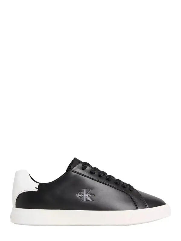 Calvin Klein Logo Plaque Lace-up Sneakers - Black