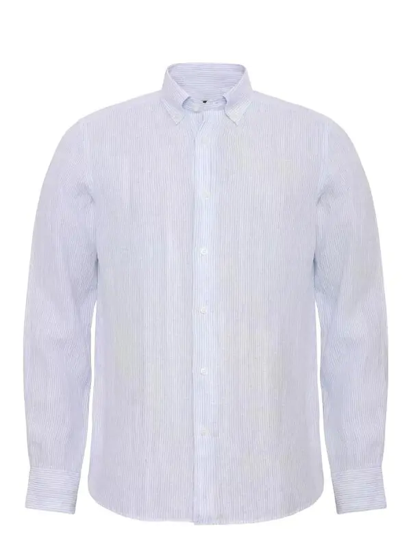 LOJA DAS MEIAS Vertical-stripe Button-down Shirt - White