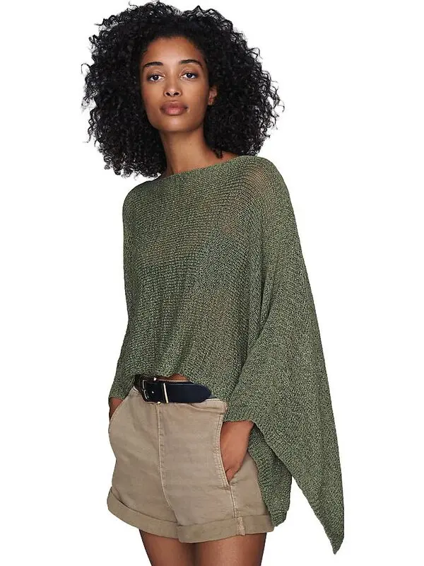 Anthropologie Gauze Knit Poncho - Olive