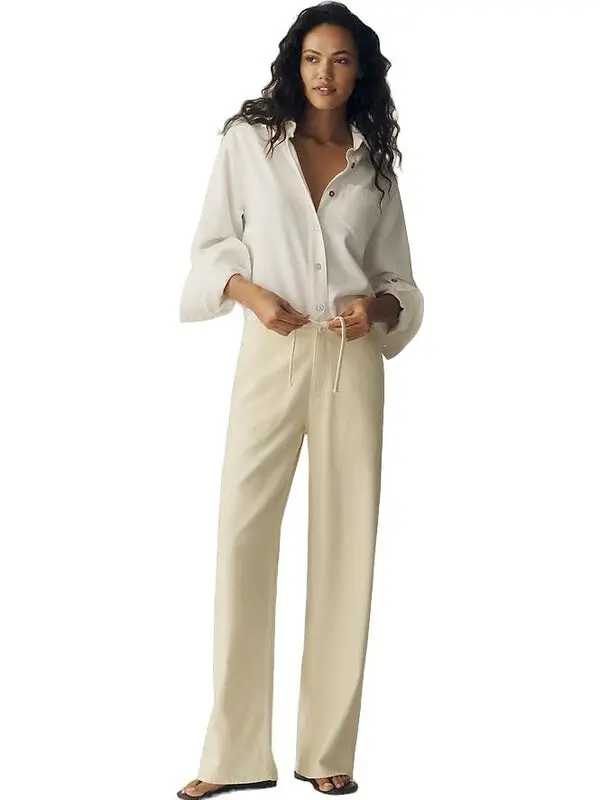 DL1961 Sienna Aura Drawstring Wide-leg Jeans - Prosecco