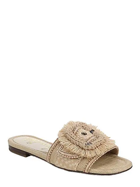 Sam Edelman Bambi Raffia Slides - Ivory