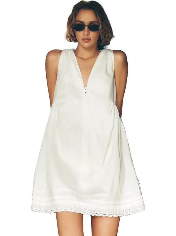Faithfull The Brand Cotton Mini Dress - White