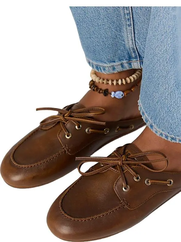 Sperry Slim Boat Mules - Brown
