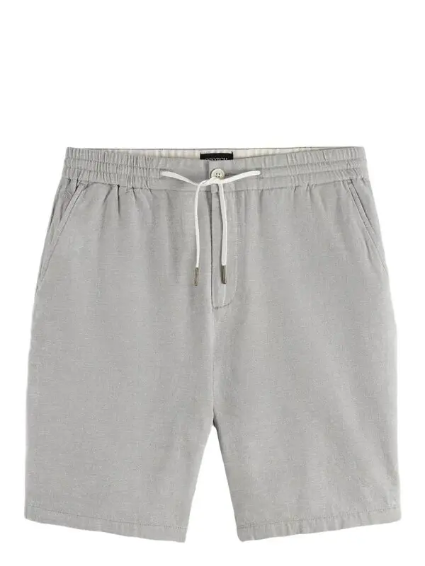 Scotch & Soda Slub Texture Elasticated Drawstring Waist Shorts - Grey