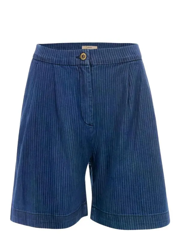 SESSUN Pinstripe Denim Bermuda Shorts - Blue