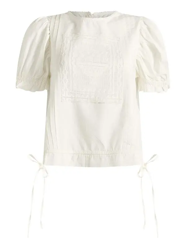 DAMSON MADDER Mabel Lace Insert Blouse - White