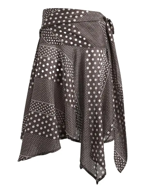 DAMSON MADDER Parker Sash Skirt - Dark Brown