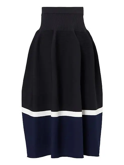 CFCL Pottery Gathered Knitted Midi Skirt - Black Multi